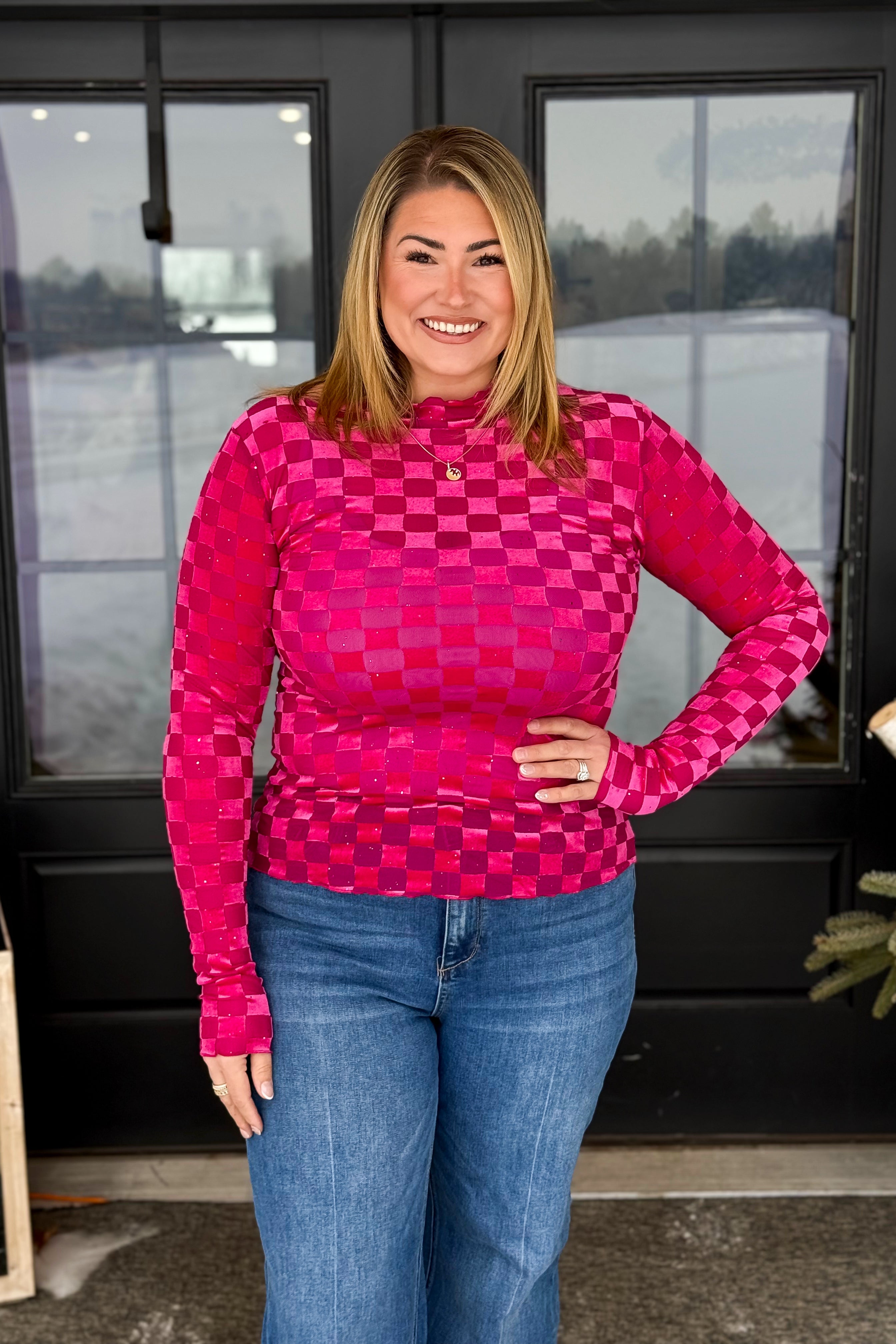Times Square Pink Velvet Mesh Top – Pretty Kinz